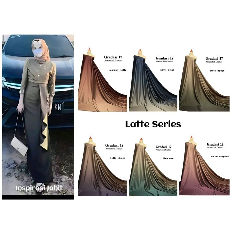 Jual bahan kain Armaini silk gradasi/kain meteran/kain gamis/kain silk ...