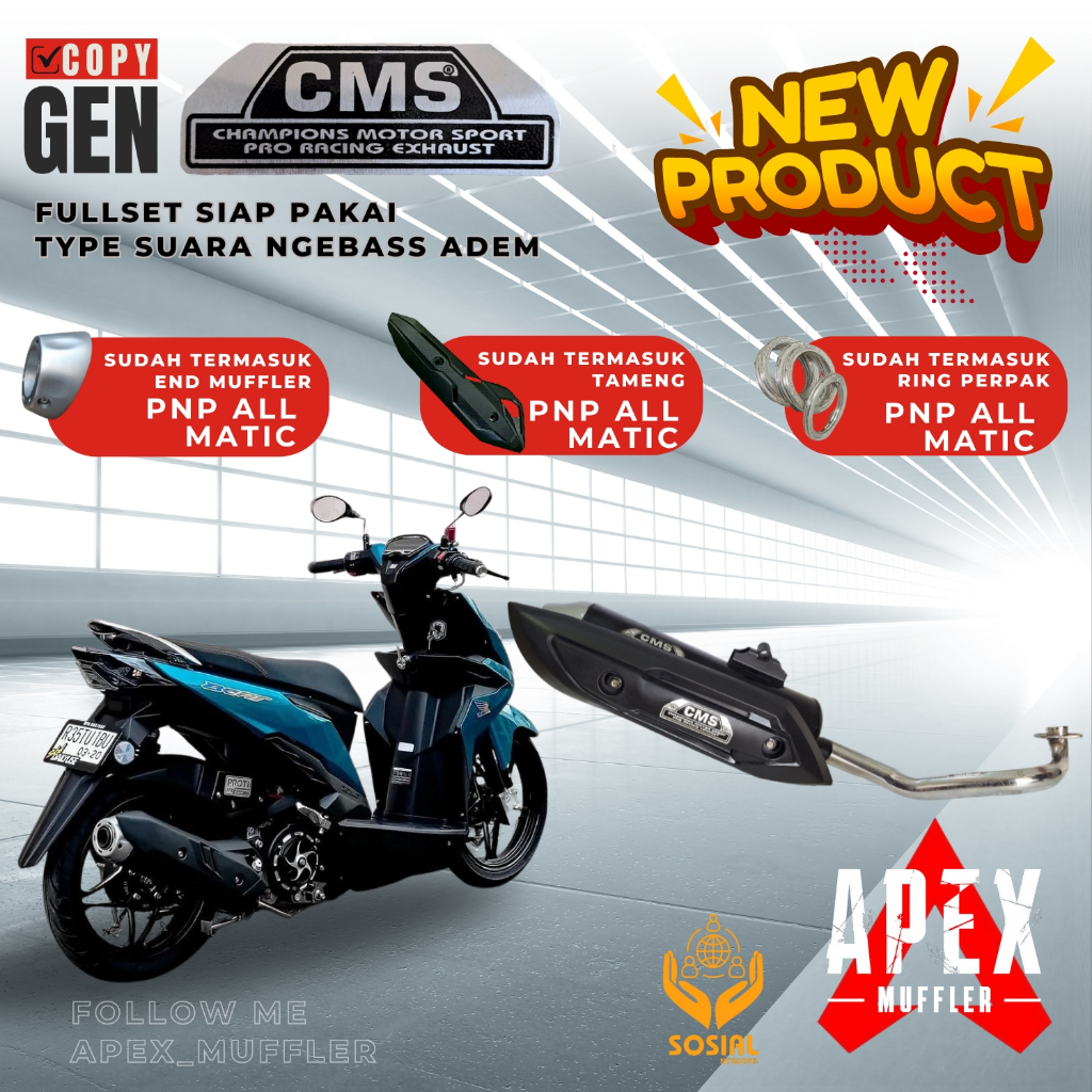 Jual Kenalpot Knalpot CMS FULLSET BEAT Deluxe Karbu Fi Esp Street New ...