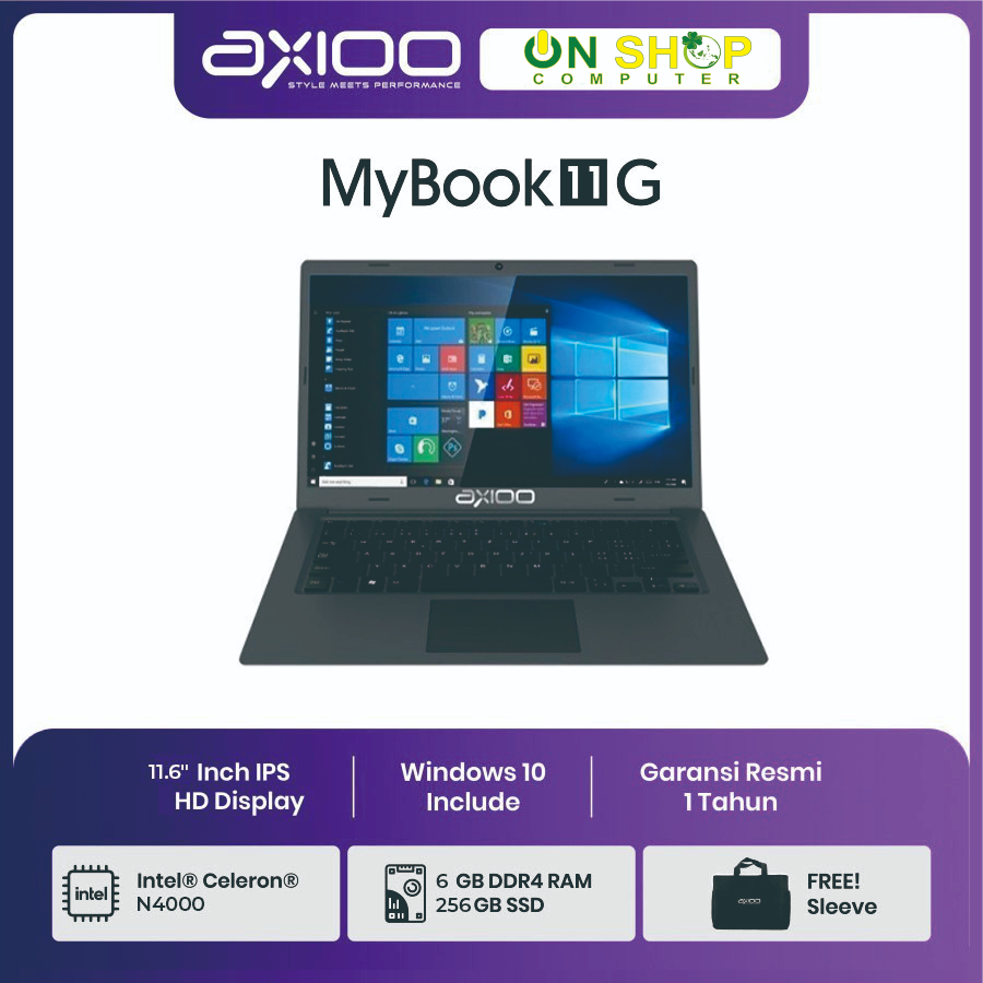 Jual AXIOO MyBook 11G Intel N4000 6GB 256GB 11.6" Windows 10 PRO OHS ...