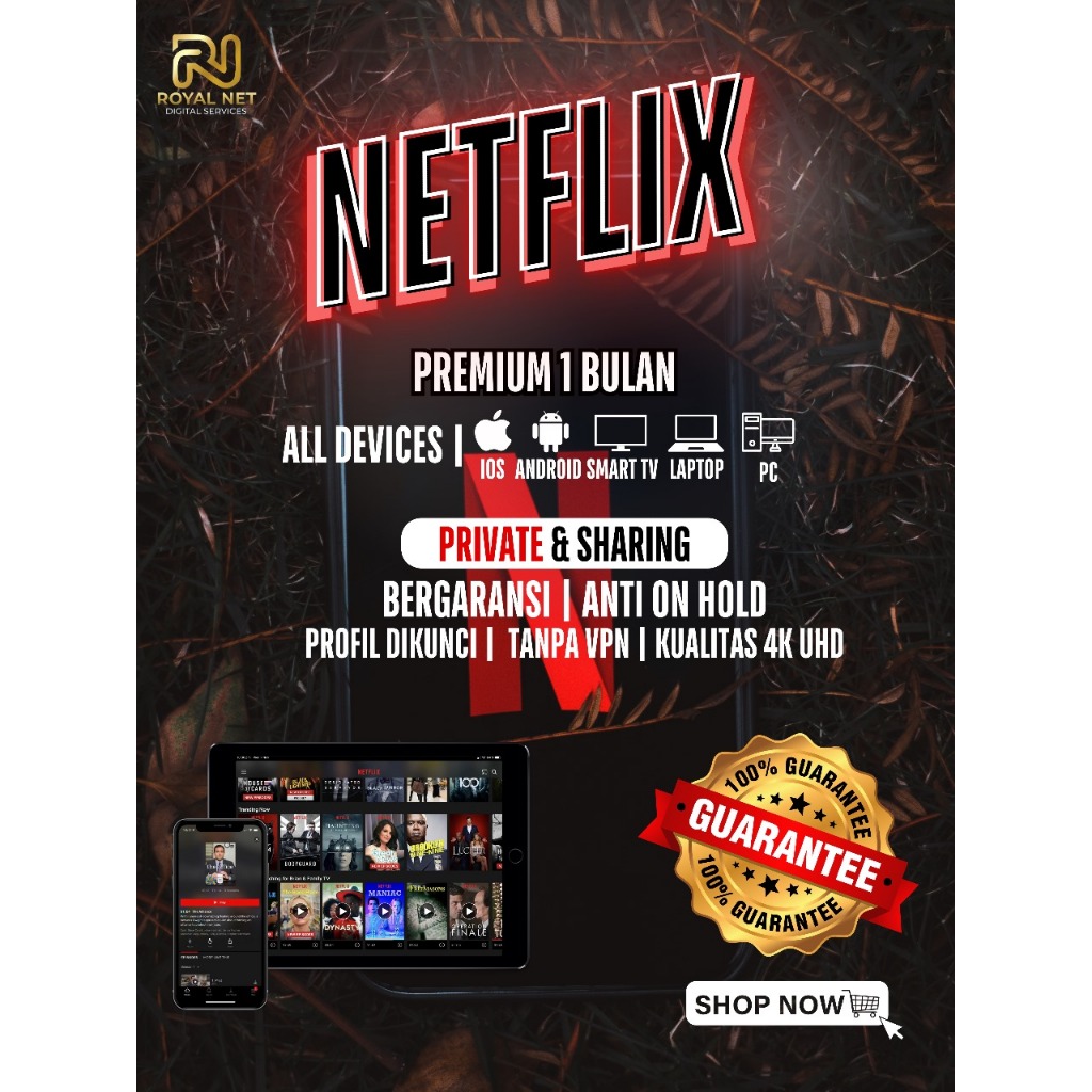 Jual NETFLIXX PREMIUM 1-2 BULAN PRIVAT SHARING 4K GARANSI 100% MURAH | Shopee Indonesia