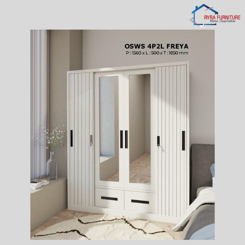 Jual OLYMSTEEL - OSWS 4P 2L - LEMARI PAKAIAN BESI 4 PINTU/LEMARI PAKAIAN BESI MINIMALIS PUTIH ...