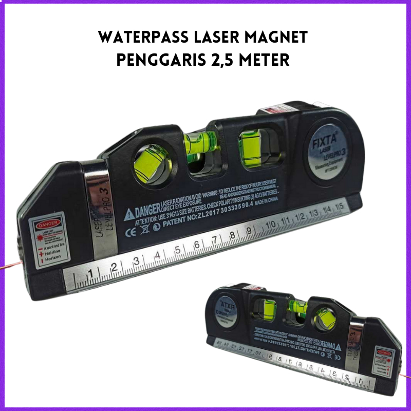 Jual COD FIXTA Laser Level 4 in 1 Magnetic Waterpass Ruler Tape Measure ...