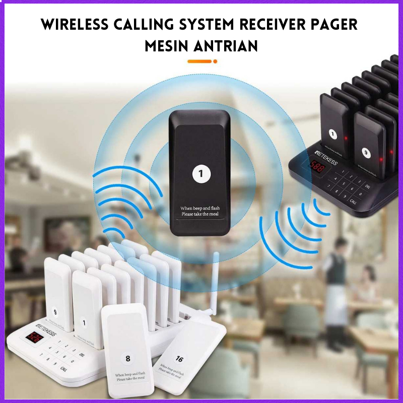 Jual COD RTKS Wireless Calling System Receiver Pager Mesin Antrian ...
