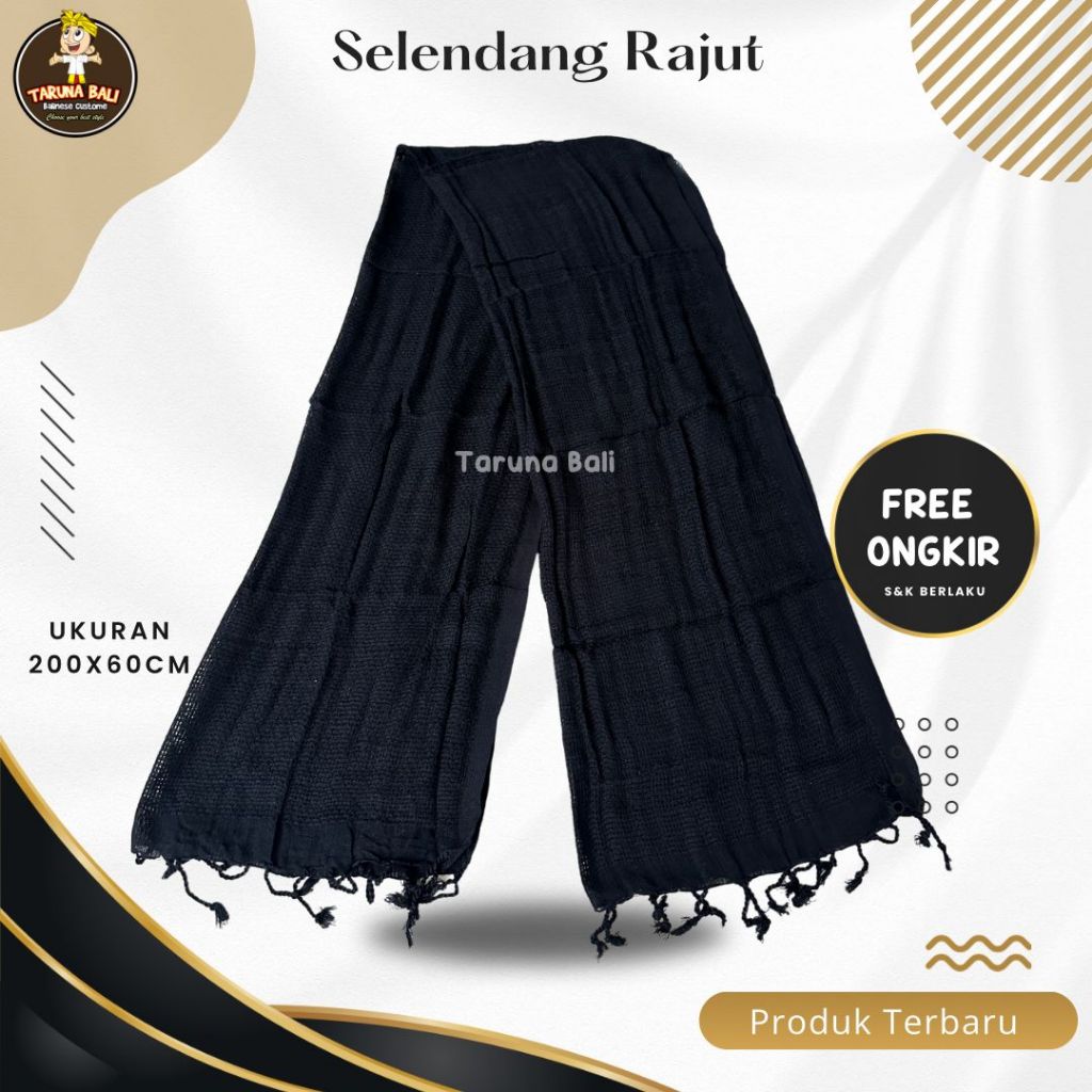 Jual SELENDANG BALI | SENTENG | IKAT PINGGANG BALI | RAJUT HITAM ...