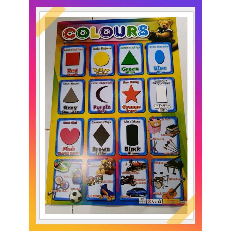 Jual Poster Mengenal Colour | Shopee Indonesia