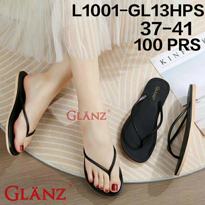 Jual Sandal Jepit Tali Tipis Hitam Glanz L1001 | Shopee Indonesia