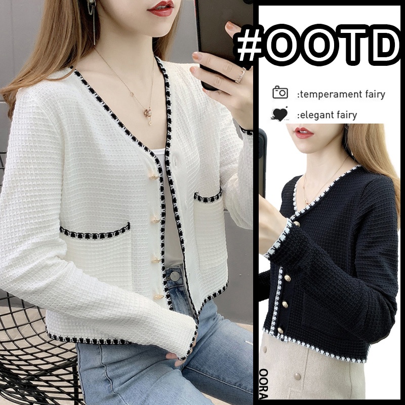 Jual OORA Jaket sweater kardigan rajutan wanita lengan panjang Sweater ...