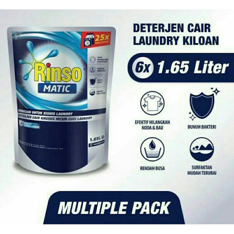 Jual Detergent rinso matic liquid Cair Uk.1.650 L khusus mesin cuci ...