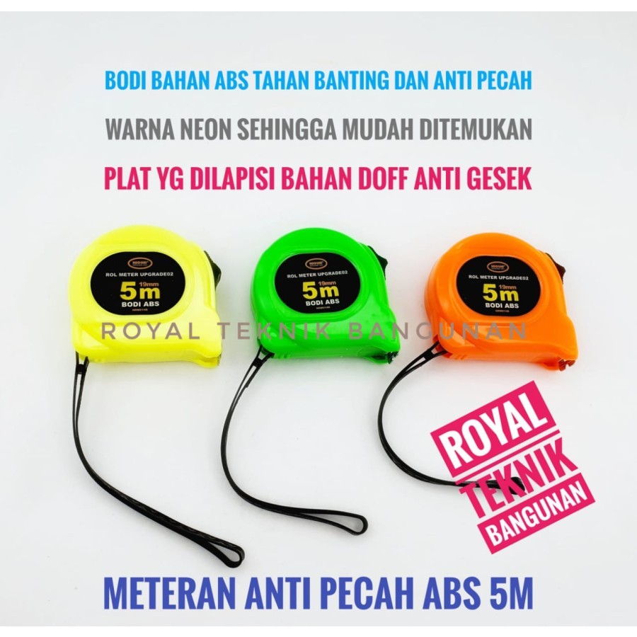 Jual Meteran Rol Meter ABS 5 Meter Akurat / 5M Roll Measure Precision ...