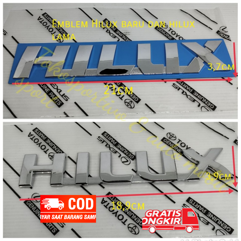 Jual Emblem logo Lambang Huruf Tulisan toyota Hilux baru Hilux Lama ...
