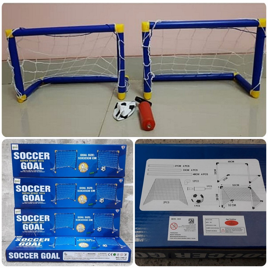 Jual Mainan Gawang 2in1 Sepakbola - Set Mini Soccer Bola Pompa 2in1 ...