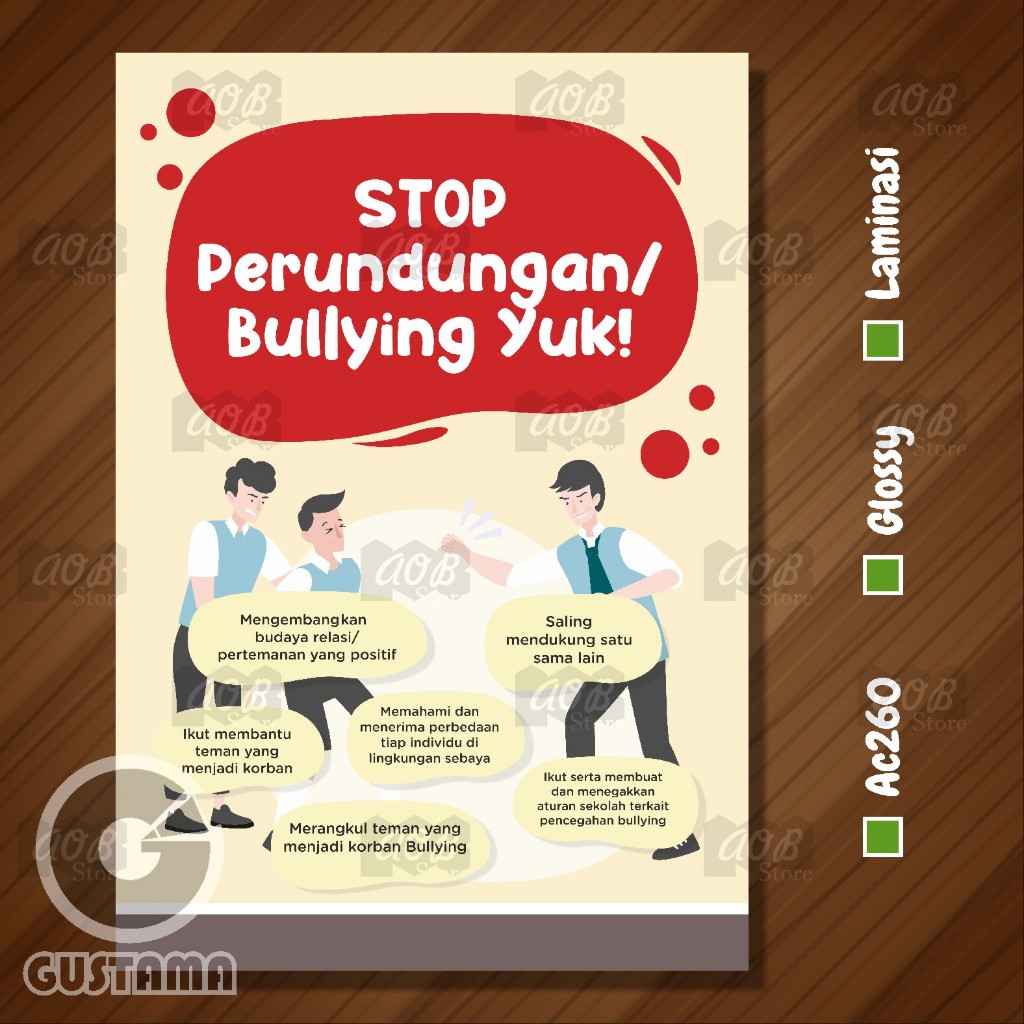 Jual Poster Stop Bullying Stop Perundungan Set 2, Poster Edukasi Laminasi A3 | Shopee Indonesia