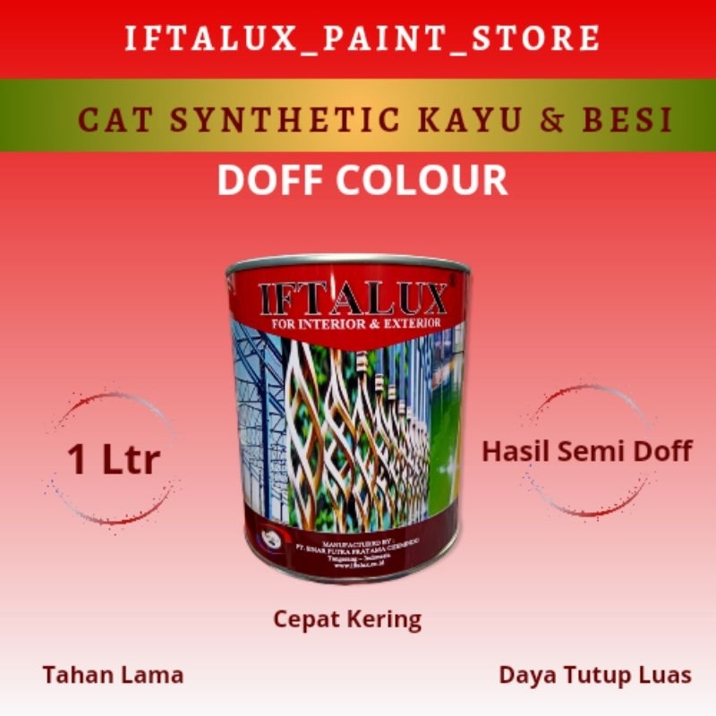 Jual Cat Synthetic Kayu & Besi IFTALUX PAINT 1 Ltr / Doff Colour ...