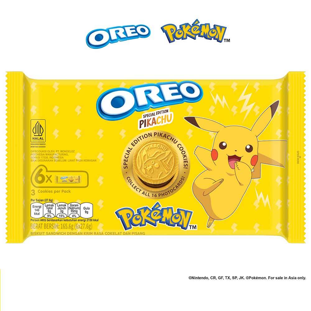 Jual Kraft Sandwich Oreo special edition Pokemon Cokelat Pisang 165.6G ...