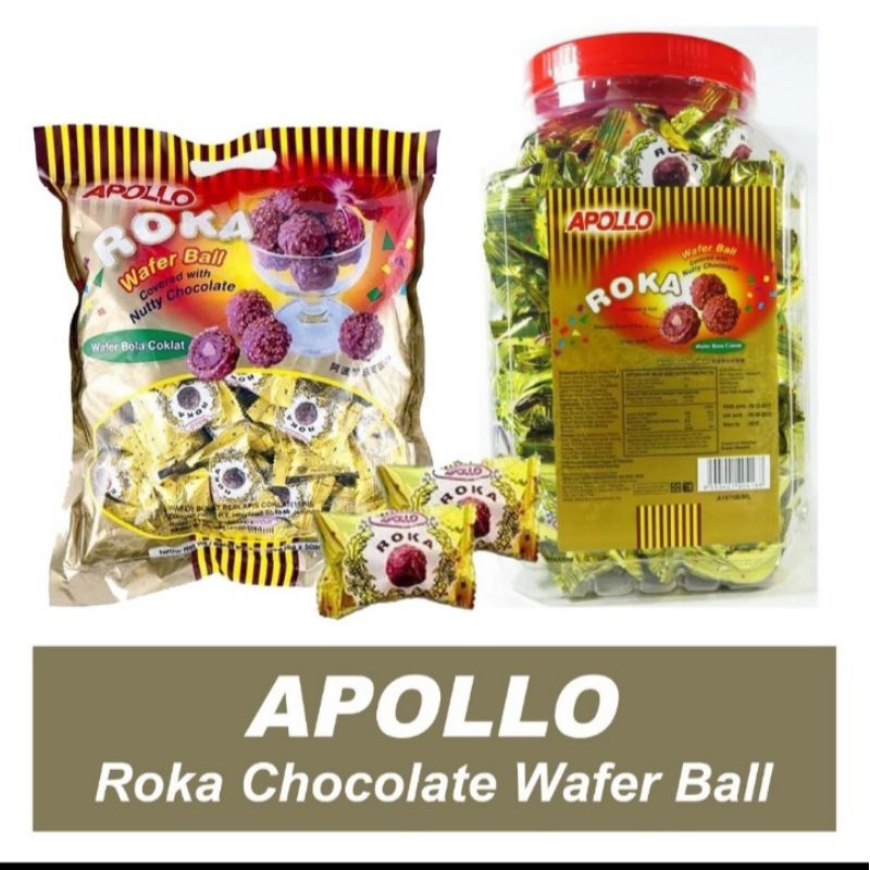 Jual Roka Apollo Wafer Bola Cokelat | Shopee Indonesia