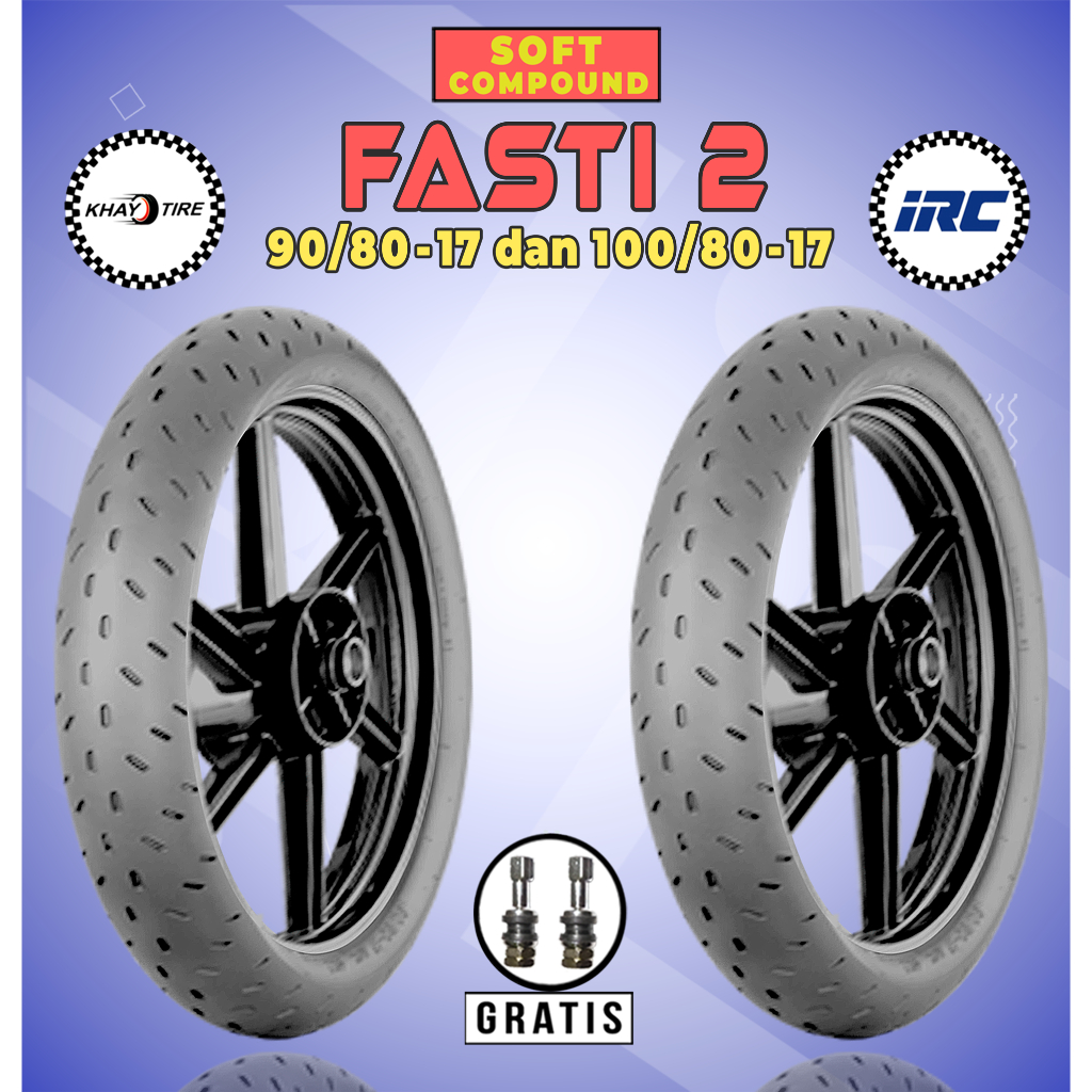 Jual Paket Ban Motor Soft Compound IRC FASTI 2 90/80-17 + 100/80-17 ...