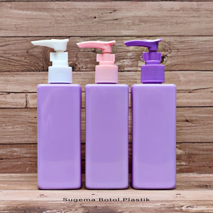 Jual Botol Sabun Cair 250ml Kotak Pet Ungu / Botol Plastik 250 Ml Tutup Pump Clip Lock Plastik ...