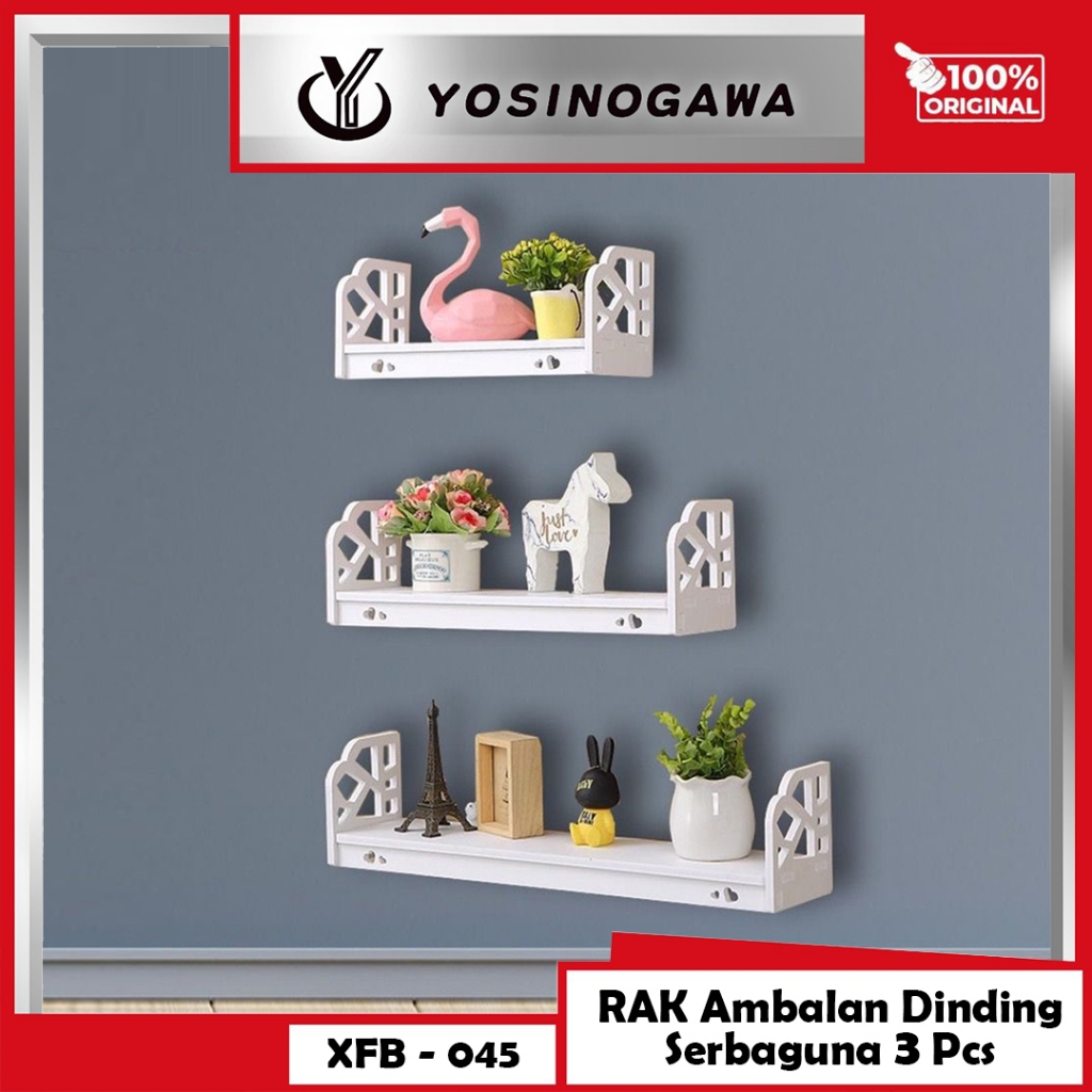 Jual YOSINOGAWA - Rak Pajangan Dinding Ambalan Dinding Serbaguna 1 set ...