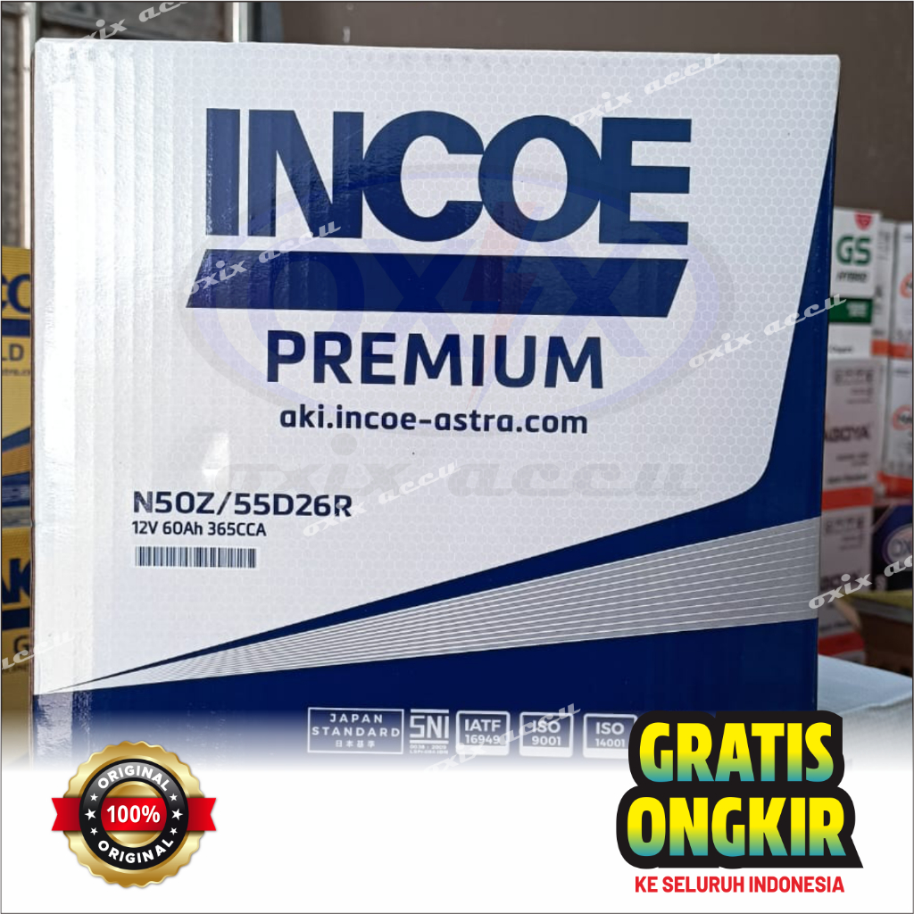 Jual Incoe Premium N50Z / 55D26R Aki Mobil Original | Shopee Indonesia