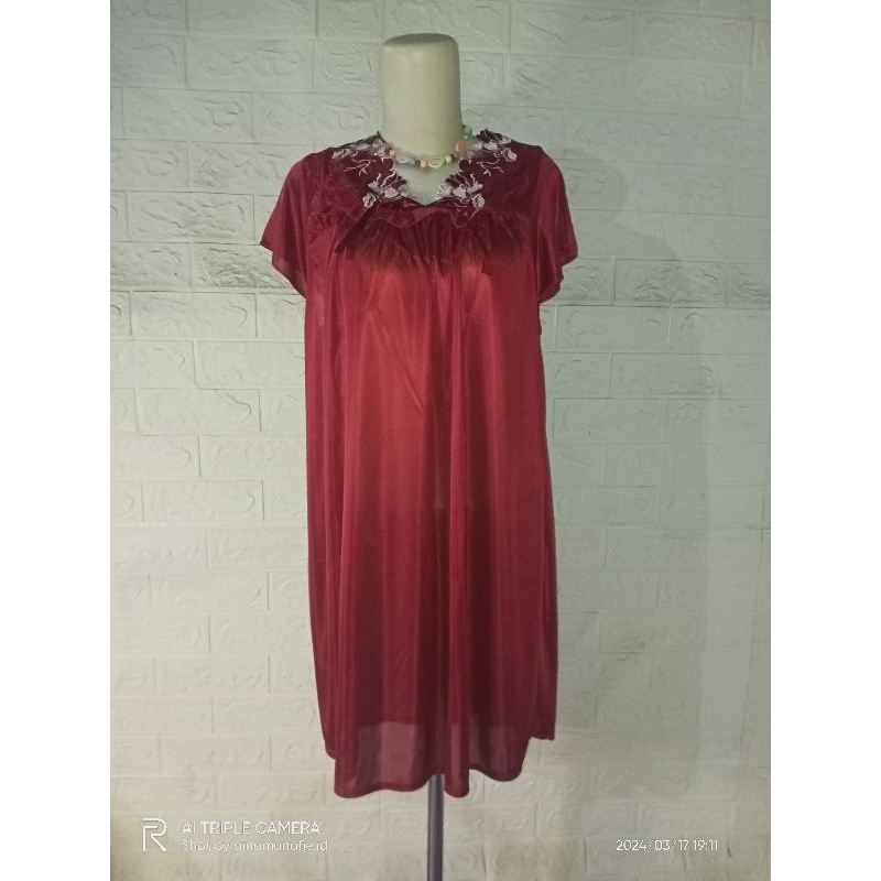 Jual Daster tidur wanita satin baju tidur wanita renda satin JUMBO Baju ...