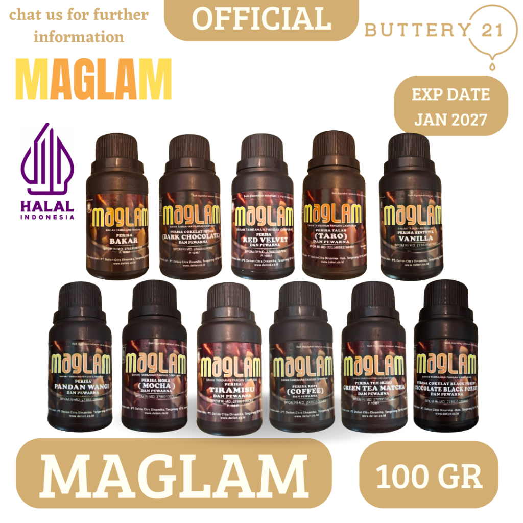 Jual MAGLAM 100 GR/RED VELVET/TIRAMISU/BAKAR/TARO/VANILLA/DARK ...