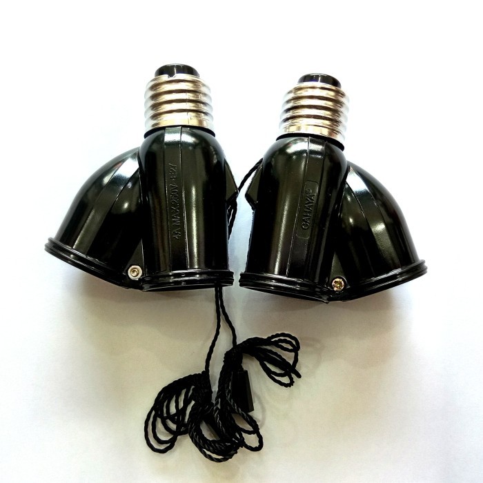 Jual Fitting Fiting Lampu Gantung Tarik Double On Off E27 Hitam ...