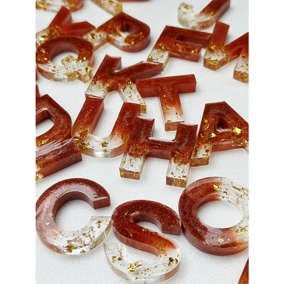 Jual [ROSE GOLD BENING] Alphabet Letter Keychain Resin Gantungan Kunci ...