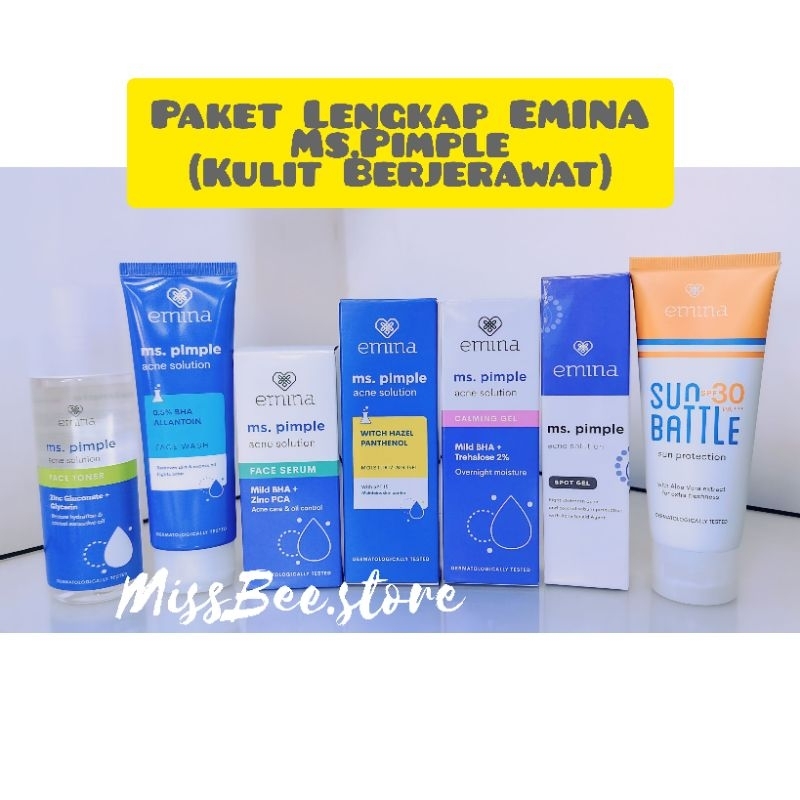 Jual Paket Emina Ms.PIMPLE Acne Solution Series|Paket Lengkap Acne ...