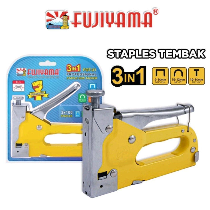 Jual FUJIYAMA Gun Tacker Alat Staples dan Paku Tembak 3in1 / Staple Gun ...
