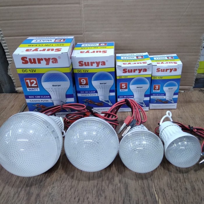 Jual Lampu LED DC 12V Surya 3W/5W/9W/12W | Shopee Indonesia