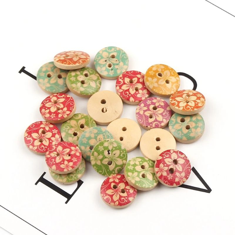 Jual Kancing Kayu Bunga Putih Mix Warna 15mm (10 pcs) | Shopee Indonesia