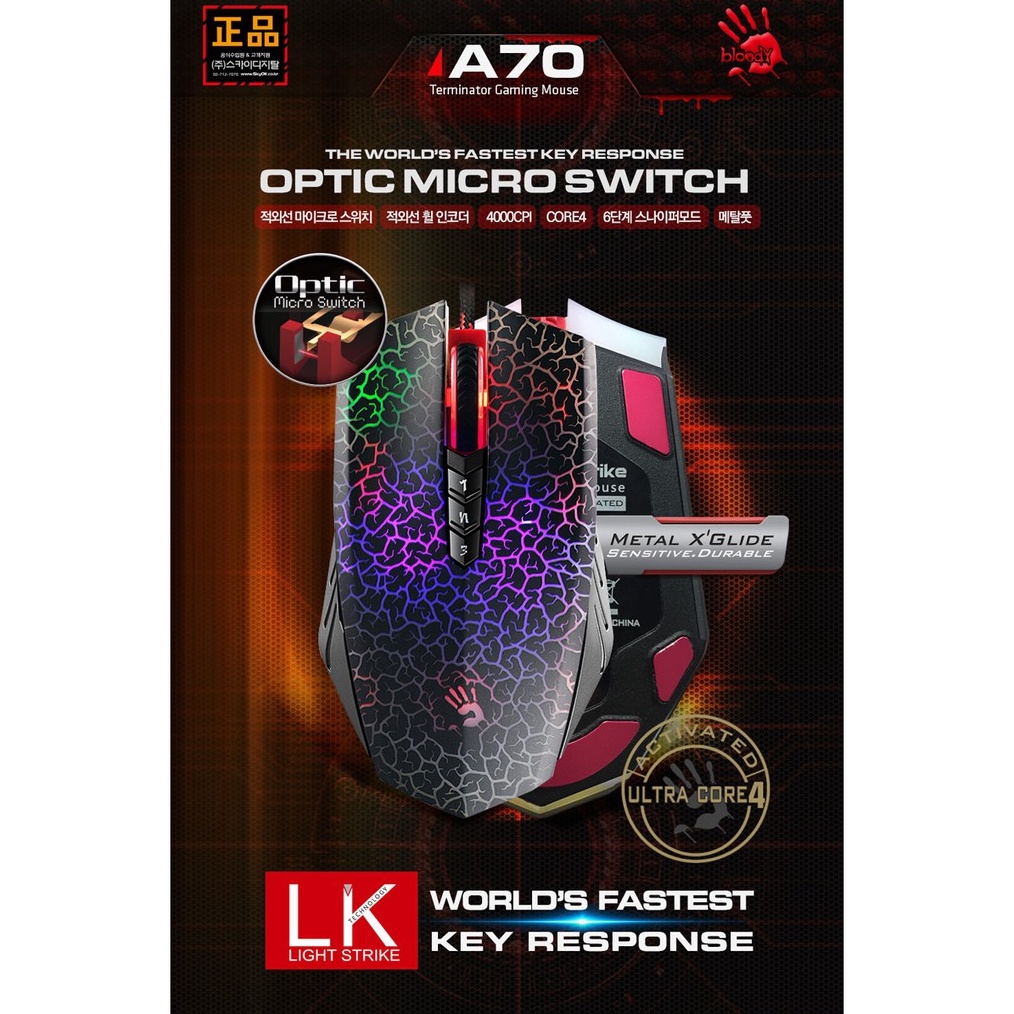 Jual ART I2B8 BLOODY A7 LIGHT STRIKE GAMING MOUSE Activated Ultra Core ...
