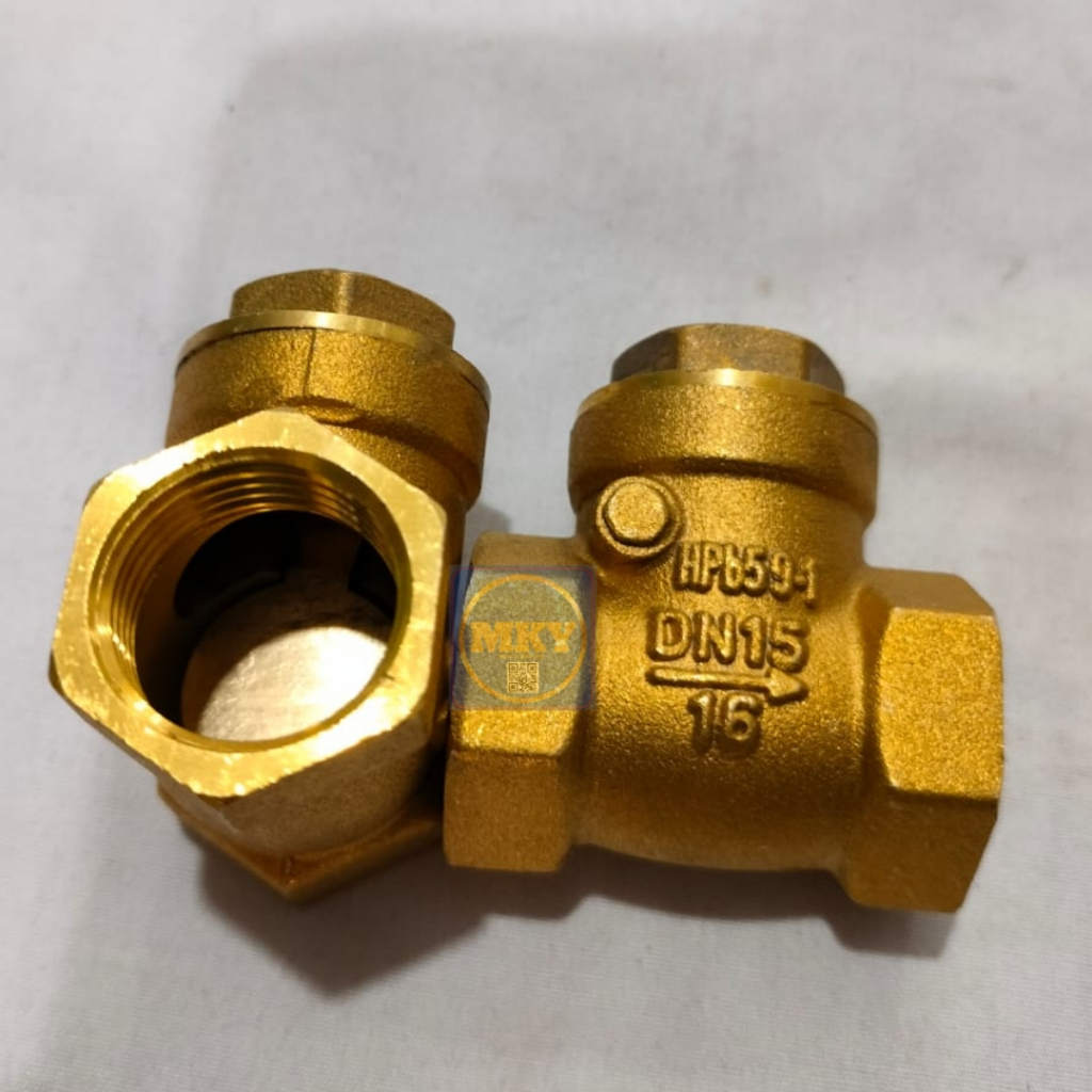 Jual Check Valve Kuningan / Klep tabok / Swing Check Valve 1/2 inch | Shopee Indonesia