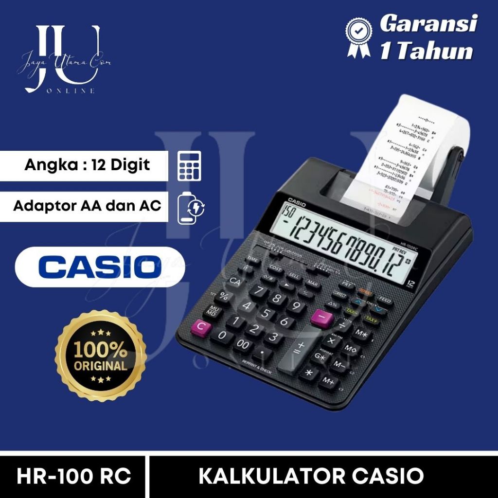 Jual Kalkulator Casio HR-100RC Print Original / Kalkulator Print Cetak ...