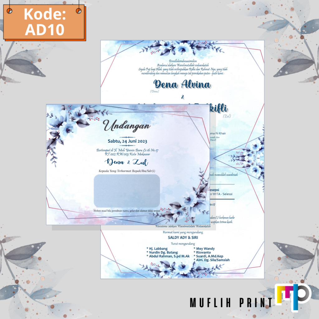 Jual Blangko Undangan Pernikahan Kosong Murah + Amplop Undangan AD10 | Shopee Indonesia
