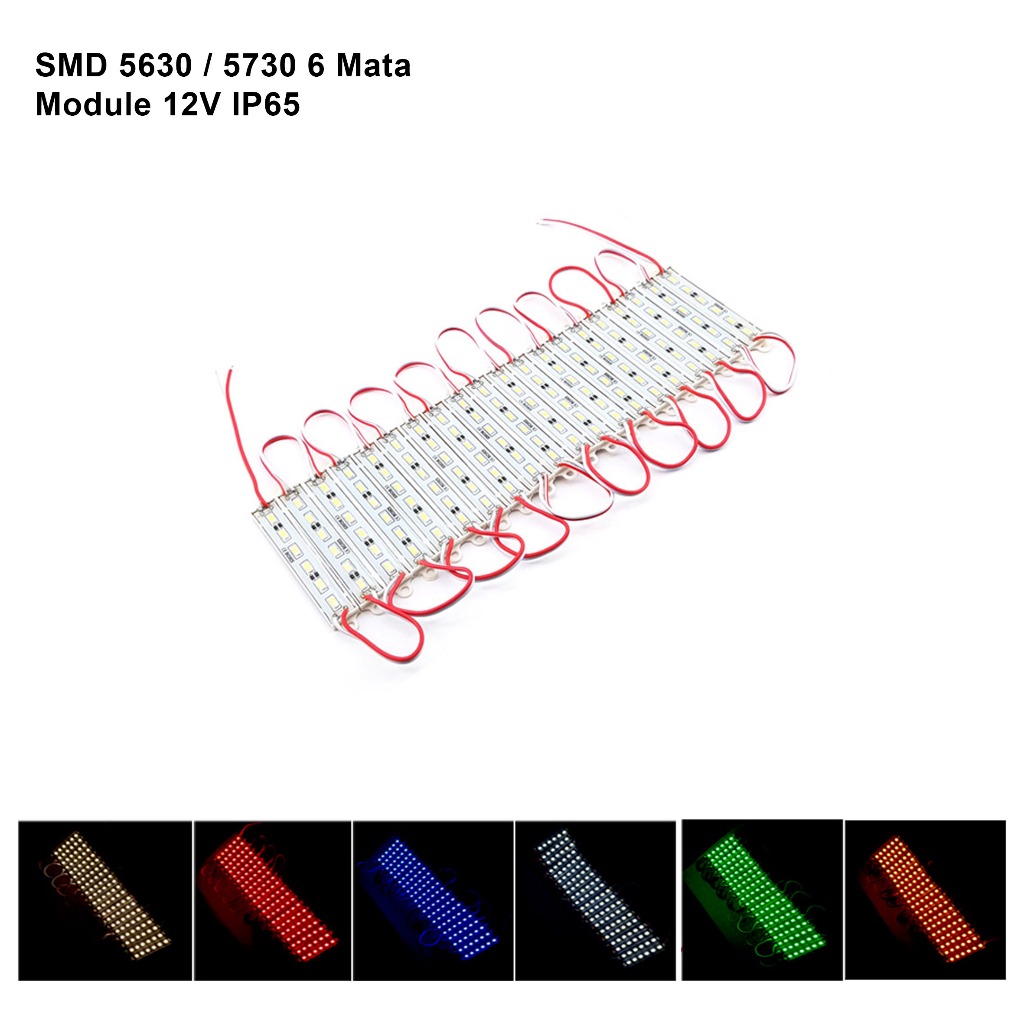 Jual Lampu LED Strip Modul SMD 5630 / 5730 6 Mata Module 12V IP65 | Shopee Indonesia