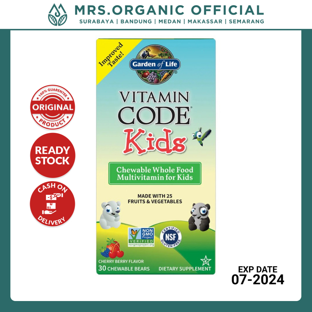 Jual GARDEN OF LIFE Multivitamin Vitamin Anak Code Kids Cherry Berry 30 ...