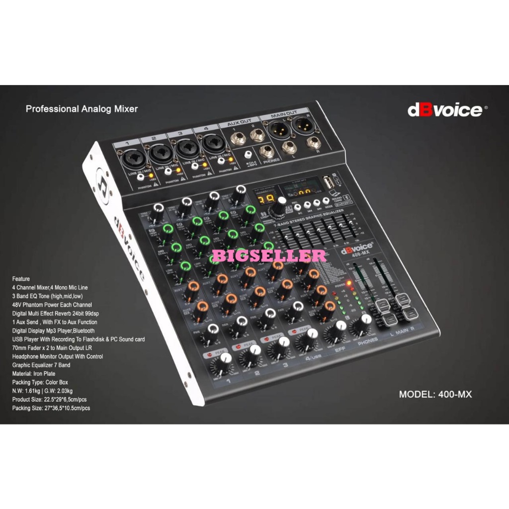 Jual MIXER AUDIO DB VOICE 400MX 400 MX / MIXER 400-MX 4 CHANNEL DBVOICE ...
