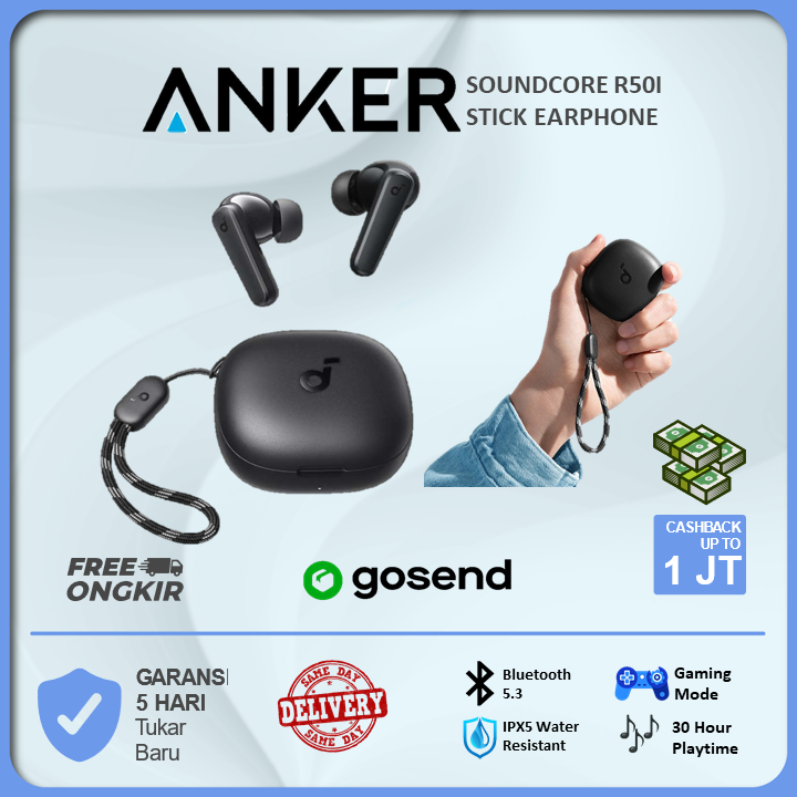 Jual TWS ANKER SOUNDCORE R50I STICK EARPHONE WIRELESS BLUETOOTH 5.3 ...