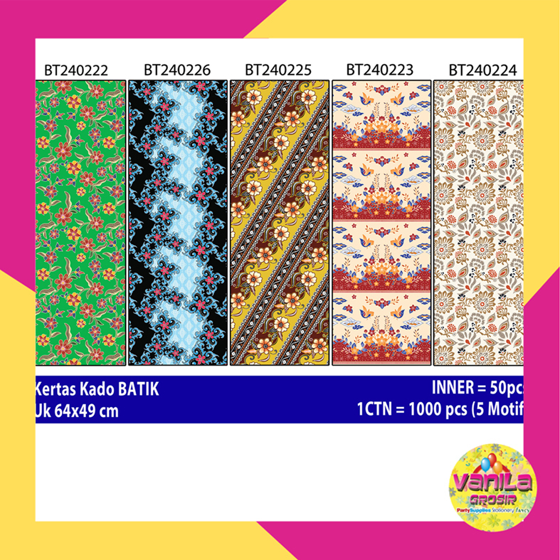 Jual Kertas Kado BATIK, kertas kado batik classic, kertas kado motif ...