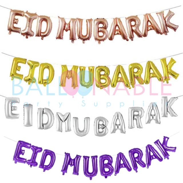 Jual Balon Foil Huruf EID MUBARAK Set 40cm | Shopee Indonesia
