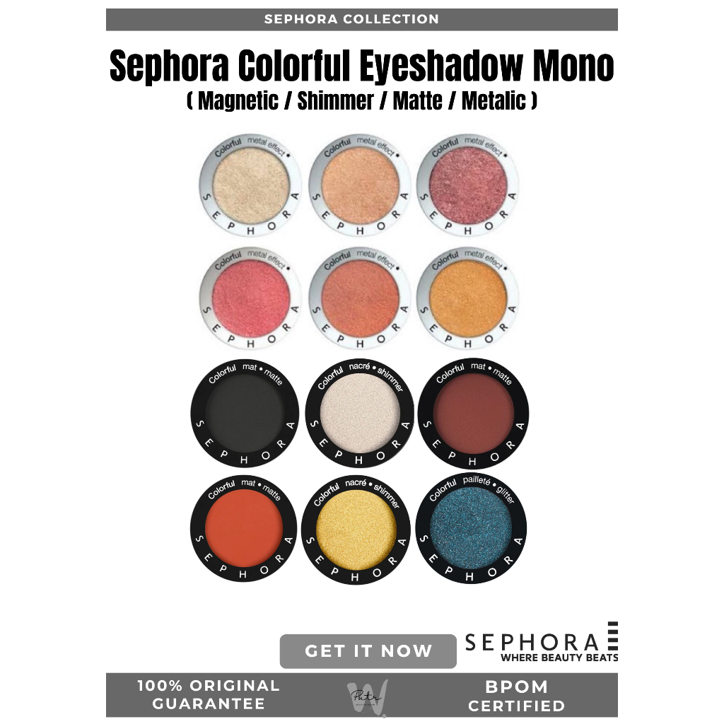 Jual Sephora Colorful Eyeshadow Mono ( Magnetic / Shimmer / Matte ...