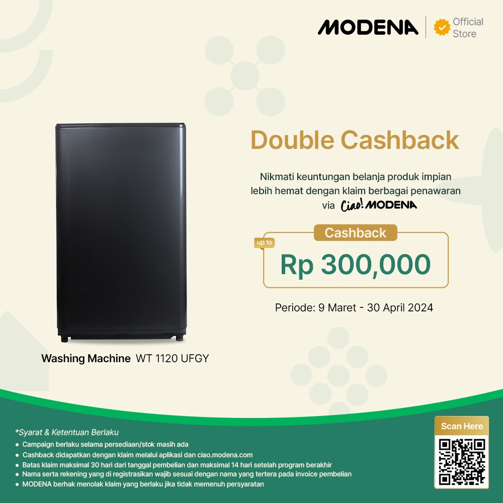 Jual MODENA Washing Machine - WT 1120 UFGY | Shopee Indonesia