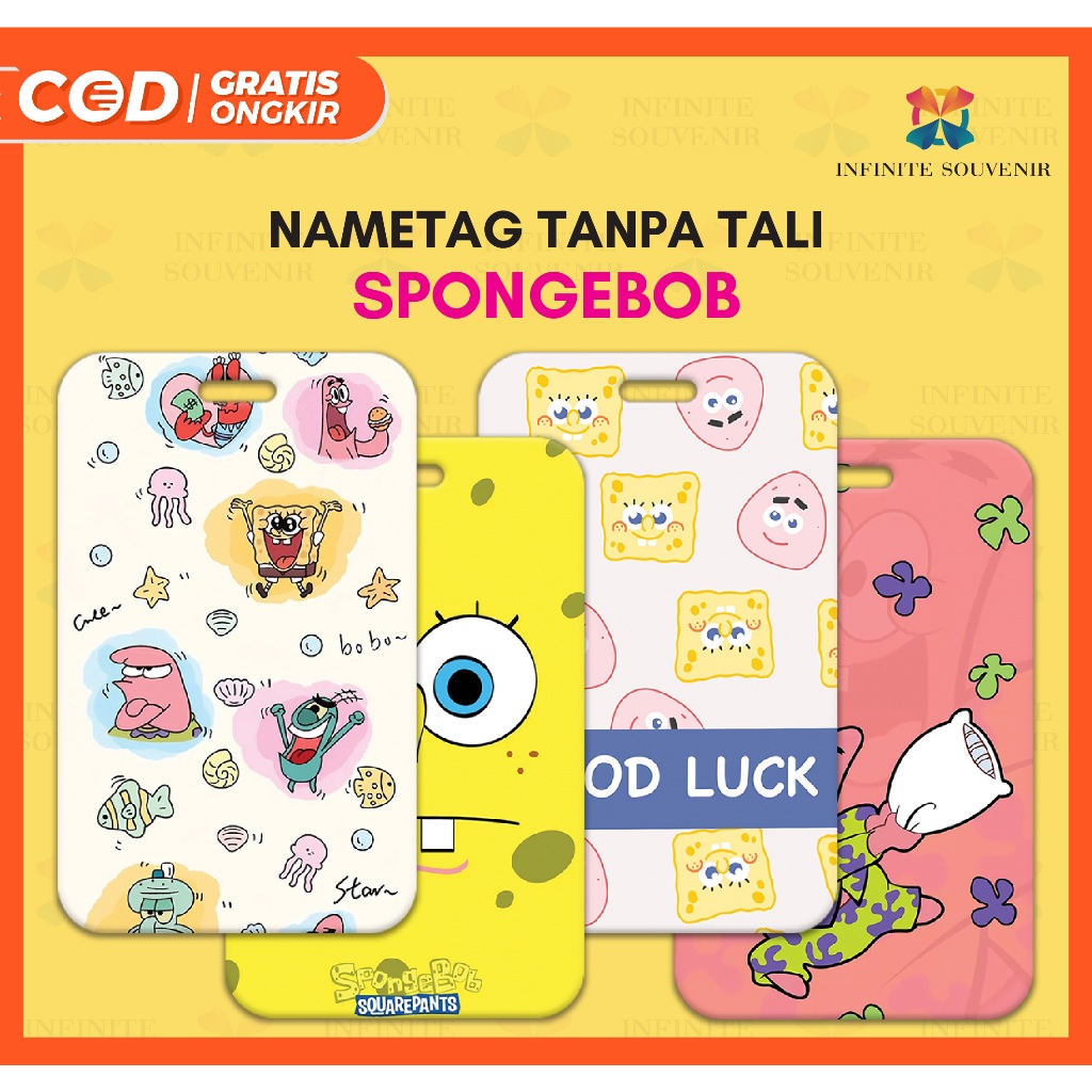 Jual (N009) Nametag SPONGEBOB Tanpa Tali / Card Holder Patrick / Tuan ...