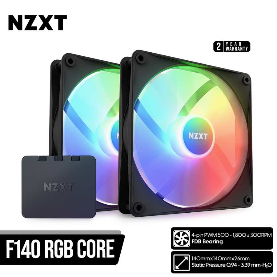 Jual NZXT F140 RGB CORE Twin Pack PWM Fan with RGB Controller | Shopee ...