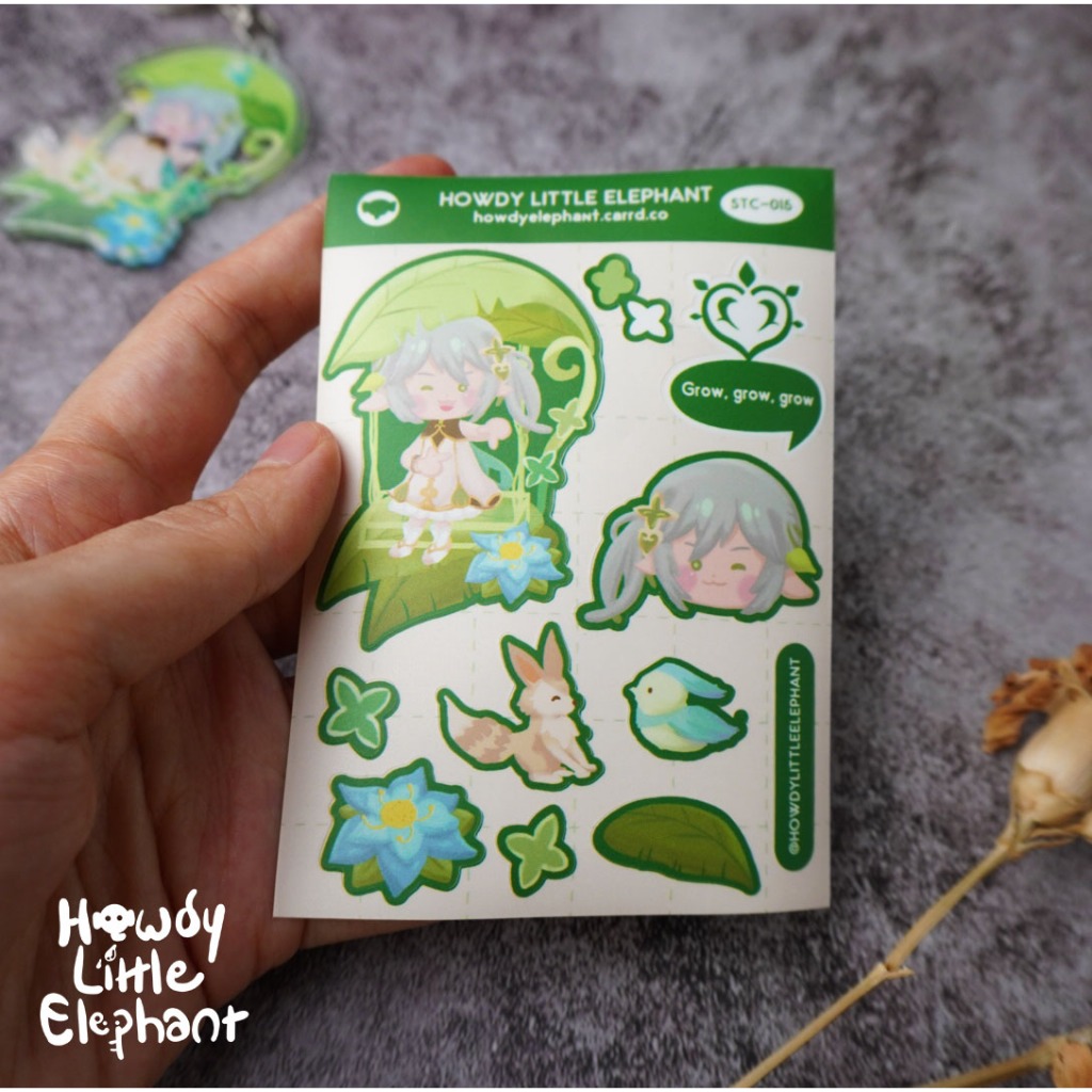 Jual Genshin Impact Nahida Leaf Swing Imut Sticker Sheet A7 | Shopee ...