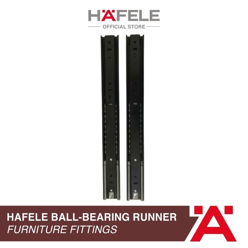 Jual Hafele Ball Bearing Runners - Rel Double Track - Soft-Close / 400 ...