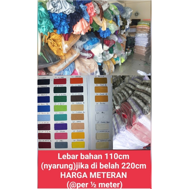 Jual Bahan Loto Meteran / Bahan kain Lotto harga per 50cm / @0,5 meter ...