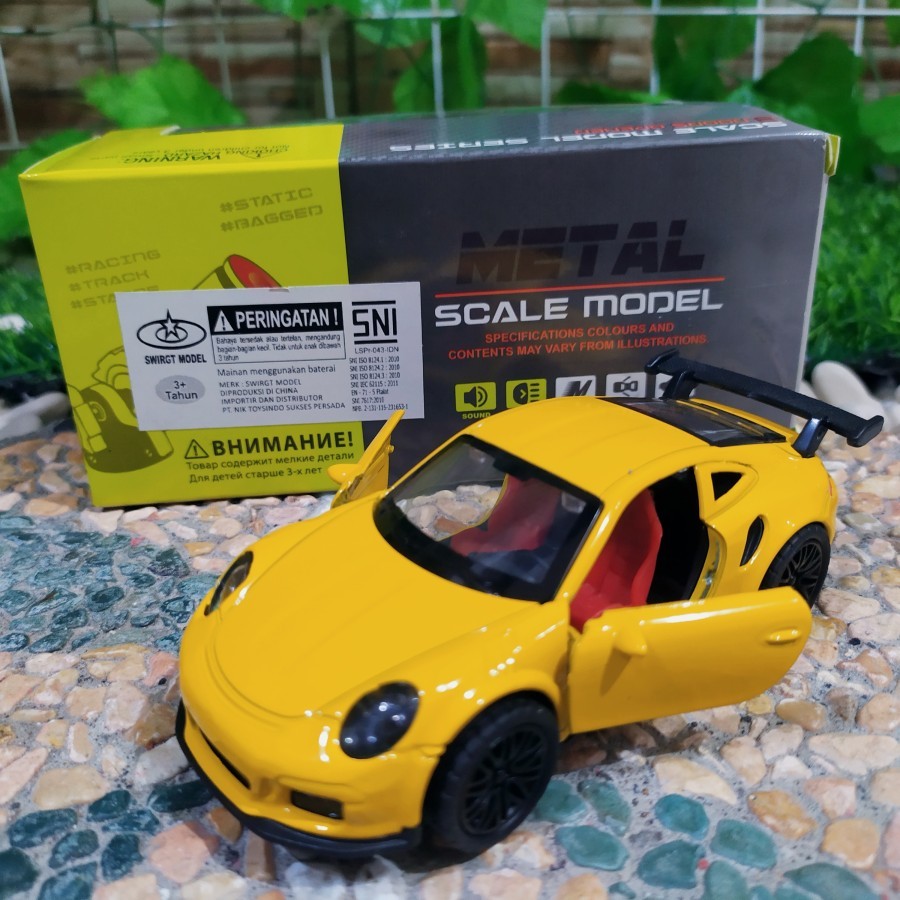 Jual Diecast Mainan Mobil Miniatur Porsche GT3 RS Buka Pintu Besi ...
