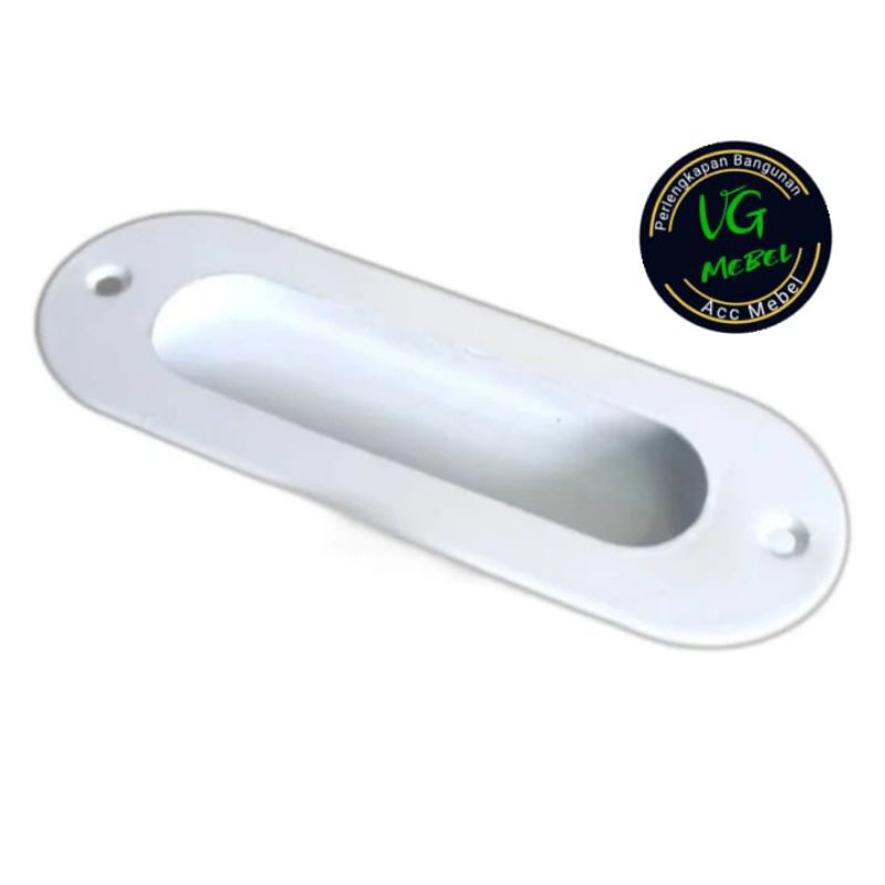 Jual Handle Tanam Oval PUTIH - Tarikan Kom Pintu Sliding Geser WHITE ...